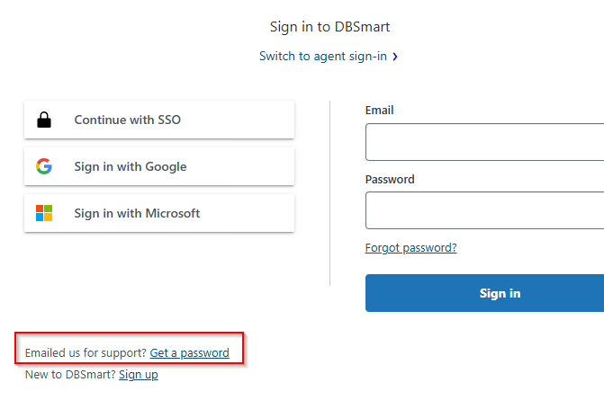 How to sign into the DBSmart Support Portal – DBSmart Support